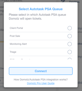 Domotz Autotask Integration - Setting up Domotz with Autotask PSA