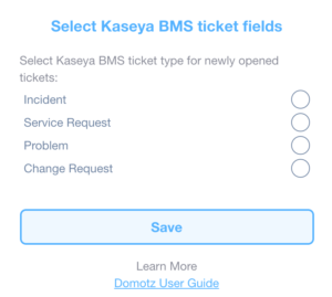 Domotz Kaseya BMS integration - Setting up Domotz with Kaseya BMS