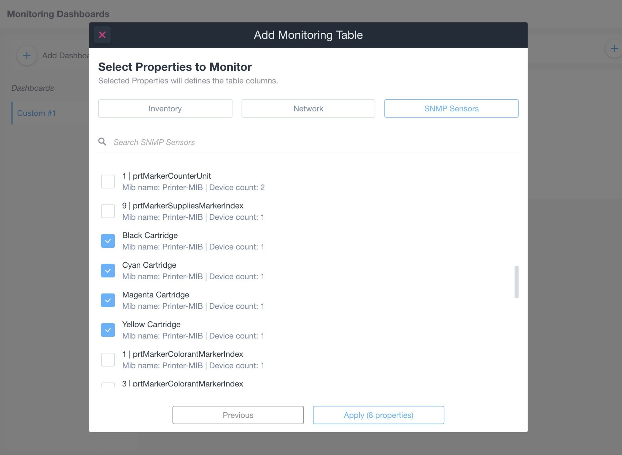 Custom Monitoring Dashboards and Monitoring Tables