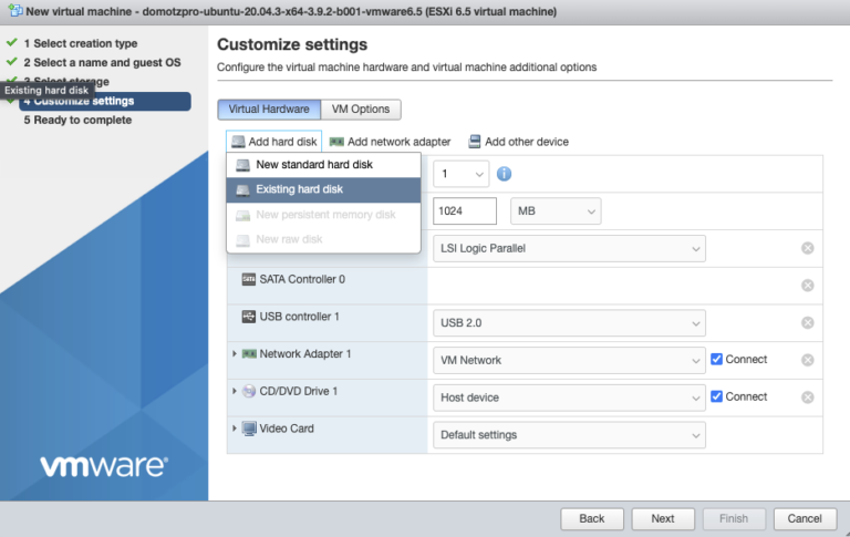 Learn how to deploy a VM image on a VMware ESXi Host