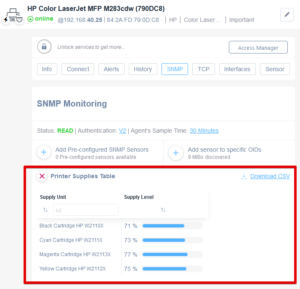 Pre-configured SNMP Templates for Printers, UPS and NAS