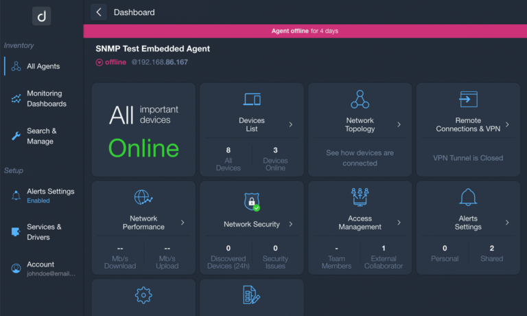 Domotz Box - Troubleshooting an Offline Domotz Agent