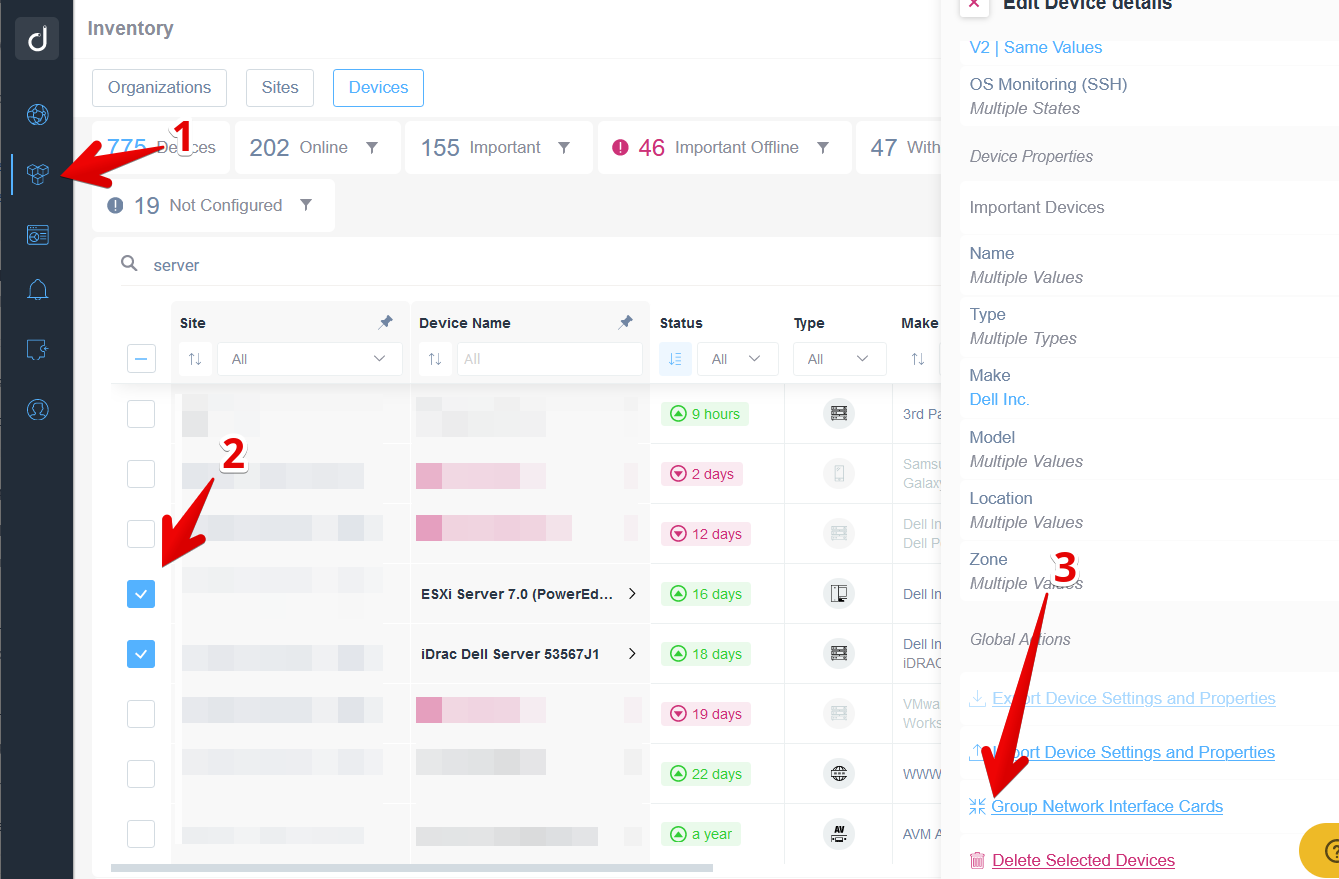 Group Device Interfaces and Network Cards