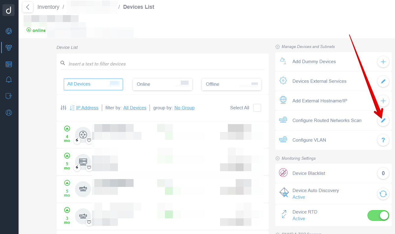 Configure an External Routed Subnet Scan (Routed Network)