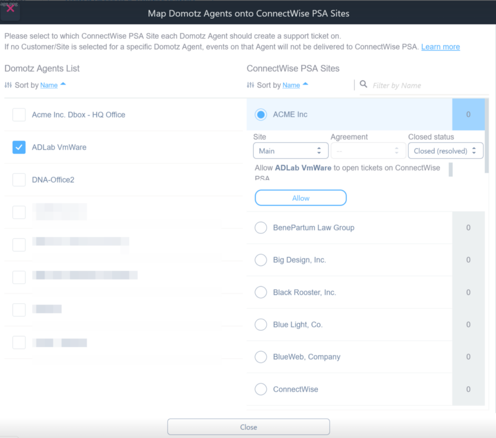 How to set up the Domotz ConnectWise PSA Integration