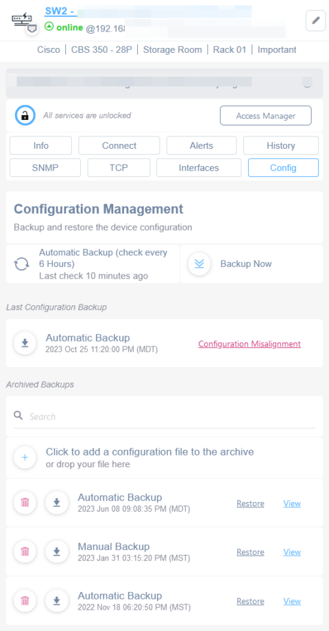 Network Configuration Management - Domotz Help Center