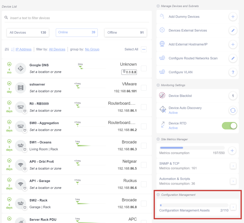 Network Configuration Management - Domotz Help Center