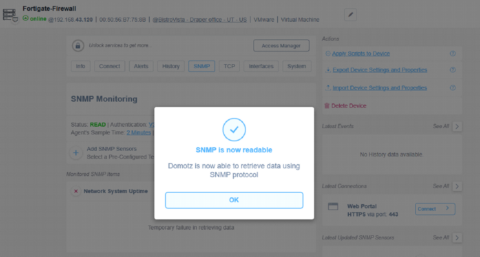 How to configure SNMP on a FortiGate - Domotz Help Center
