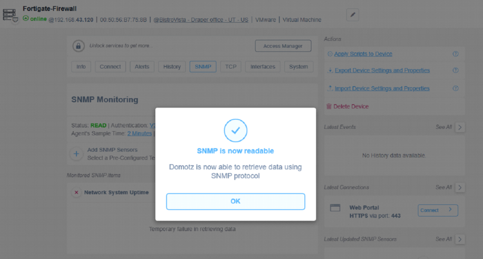 How to configure SNMP on a FortiGate - Domotz Help Center